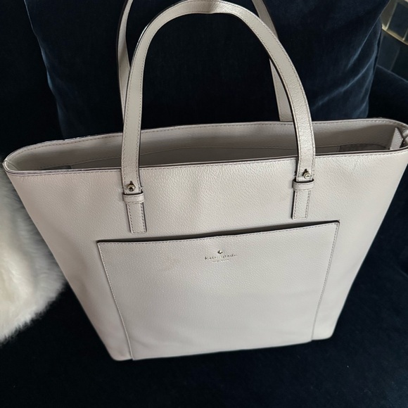 kate spade | Bags | Kate Spade Neutral Gray Leather Tote | Poshmark